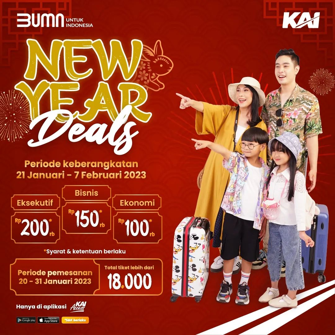 Promo New Year Deals, KAI Diskon 18 Ribu Tiket ke Berbagai Tujuan ...